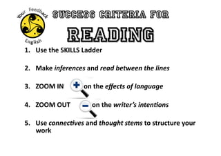 Success criteria for reading and writing | PDF | Educational Assessment ...