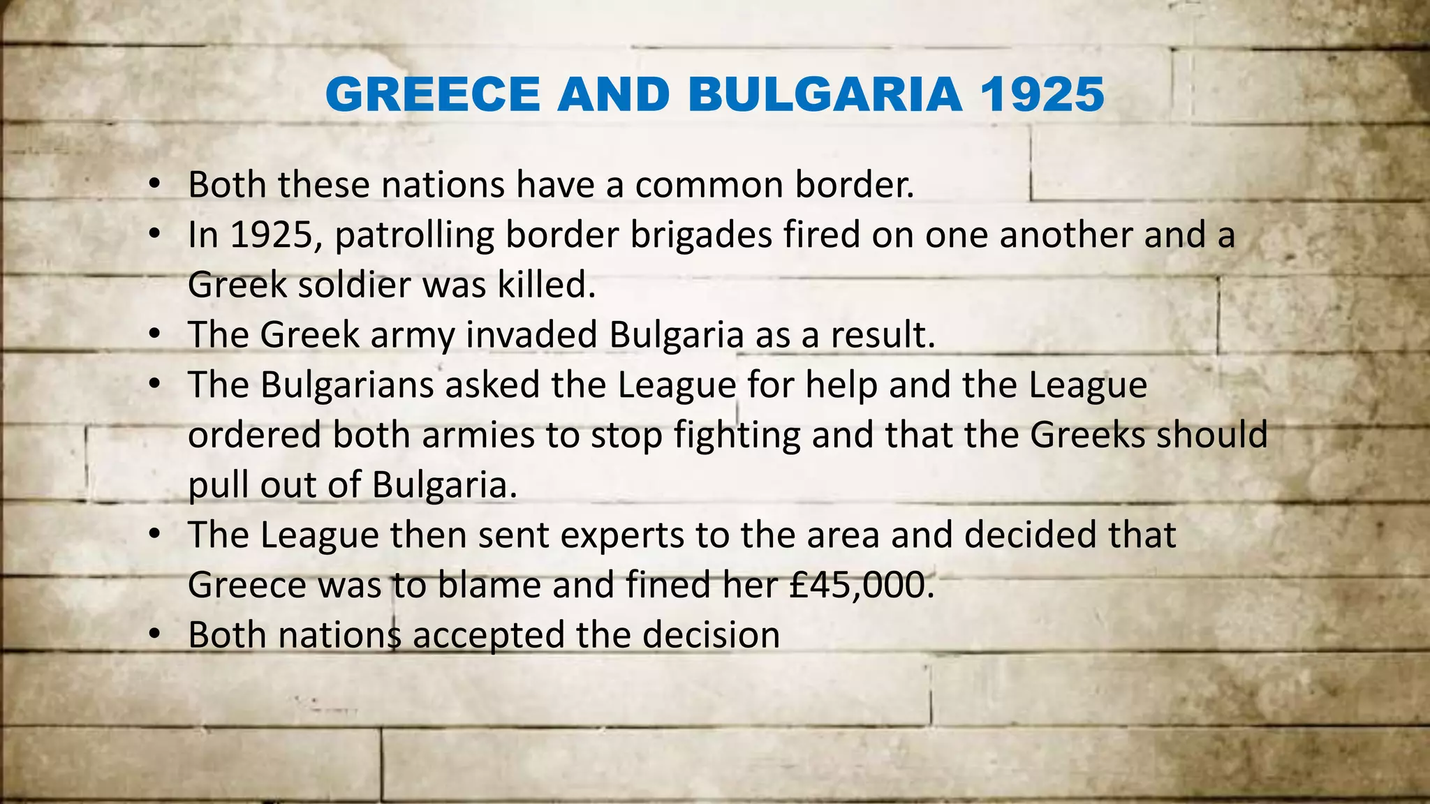 CAMBRIDGE IGCSE HISTORY: SUCCESSES OF THE LEAGUE OF NATIONS | PPTX