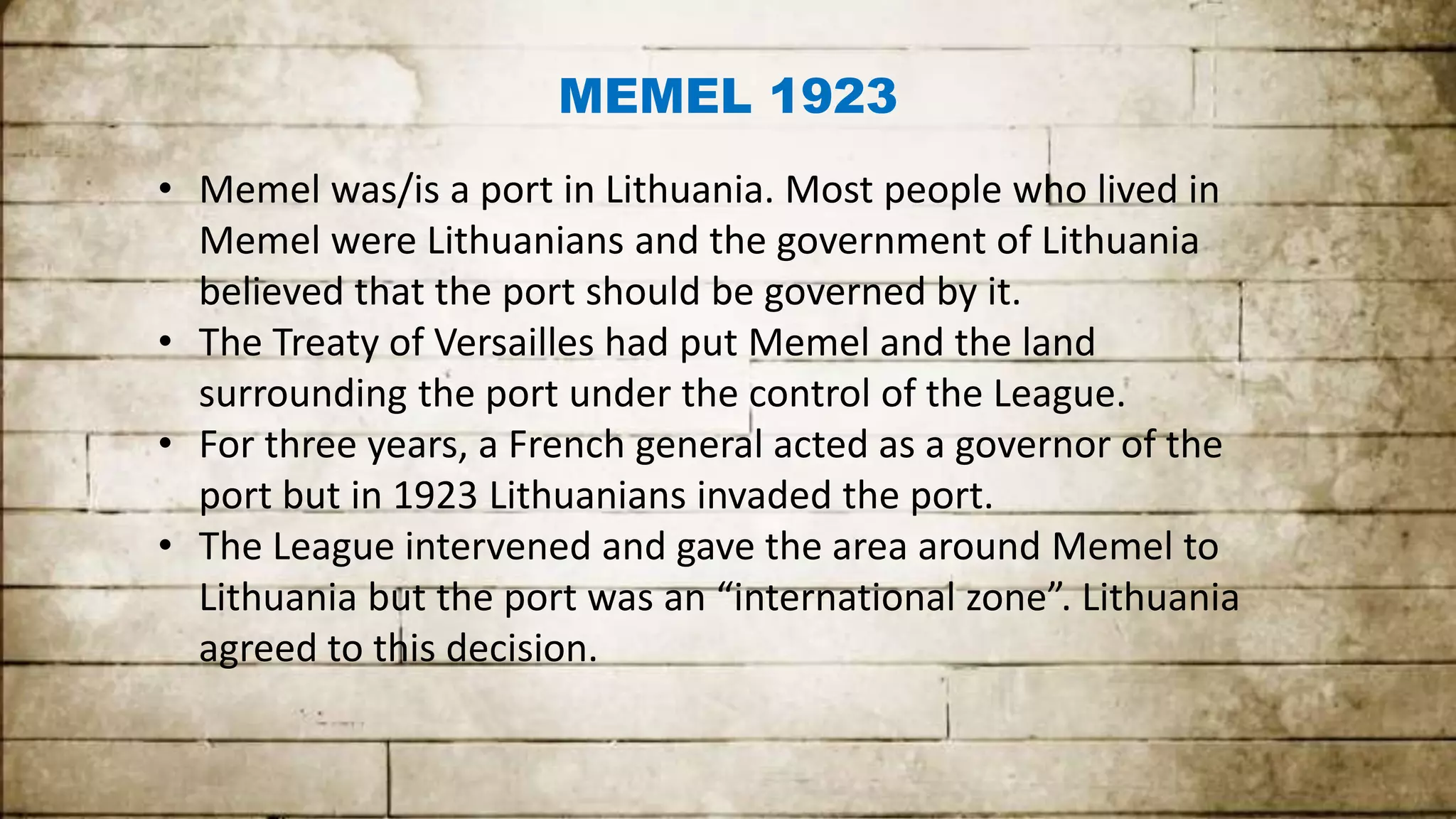 CAMBRIDGE IGCSE HISTORY: SUCCESSES OF THE LEAGUE OF NATIONS | PPTX