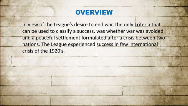 CAMBRIDGE IGCSE HISTORY: SUCCESSES OF THE LEAGUE OF NATIONS | PPTX ...