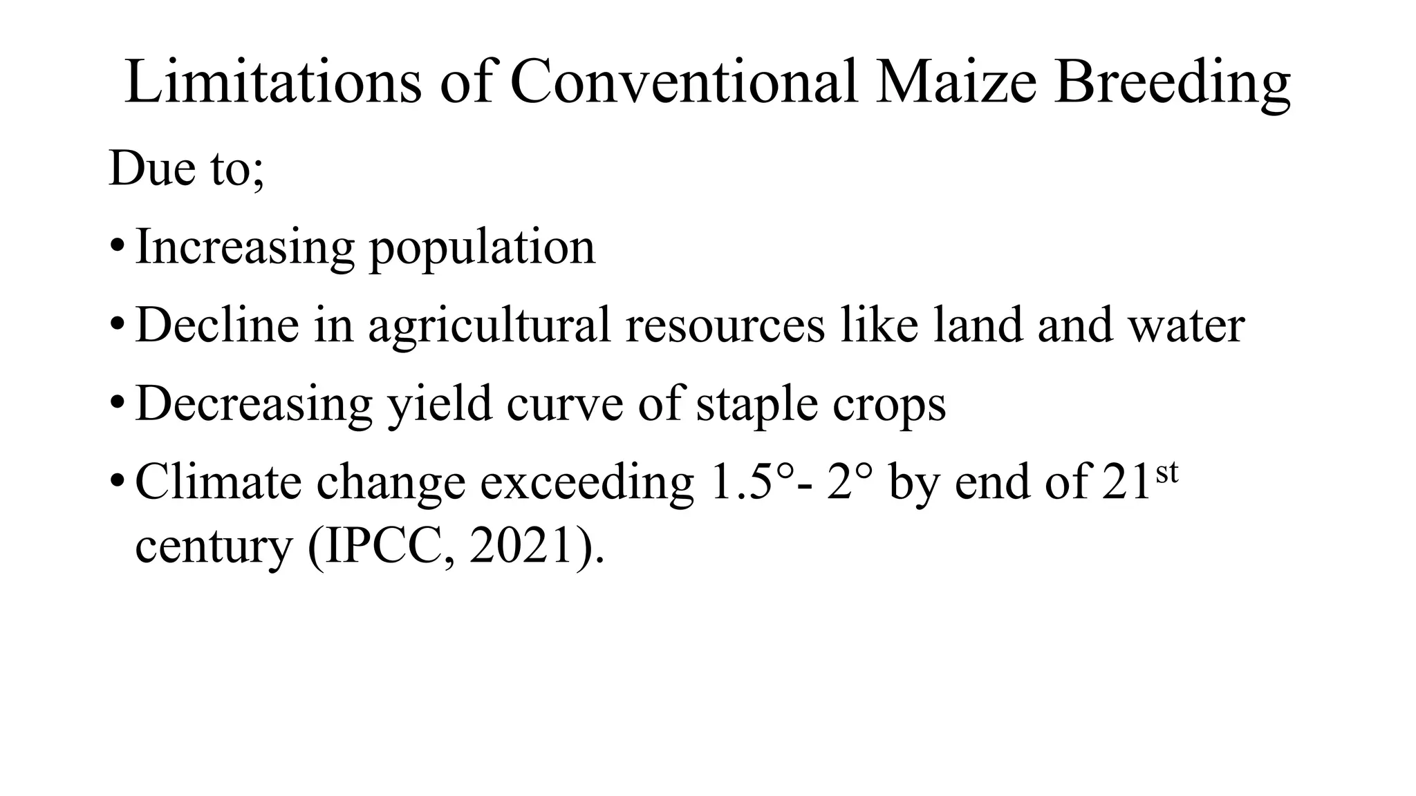 Successes and limitations of conventional plant breeding methods | PPTX