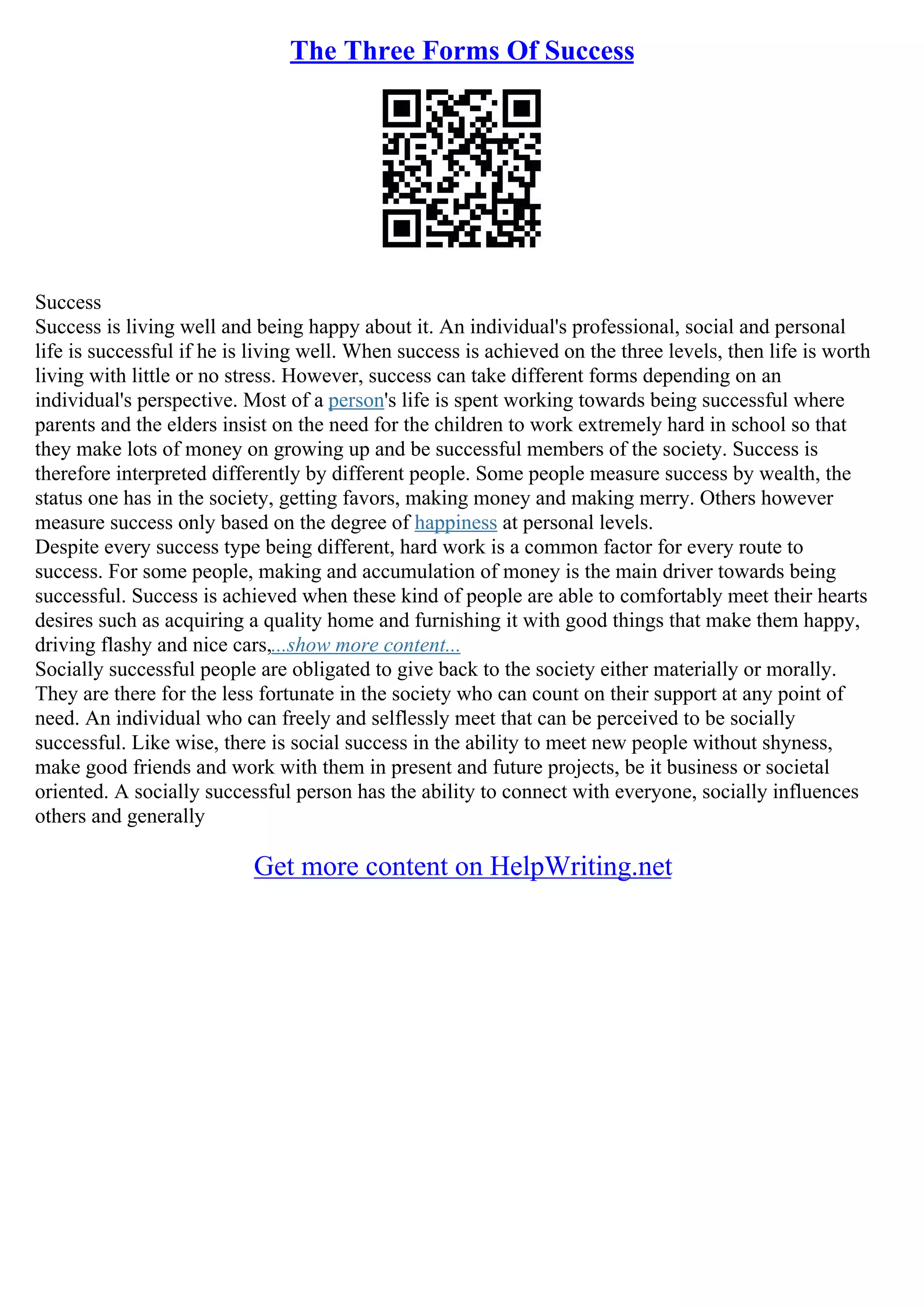 Success Essays | PDF