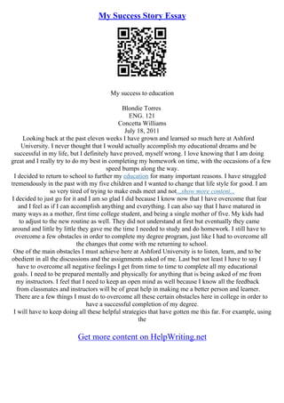 Success Essay Sample | PDF