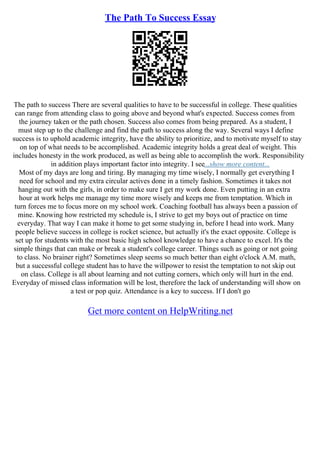 Success Essay Sample | PDF