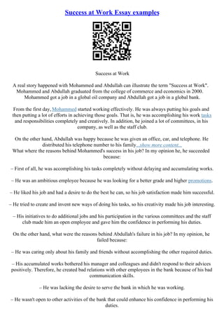Success Essay Sample | PDF