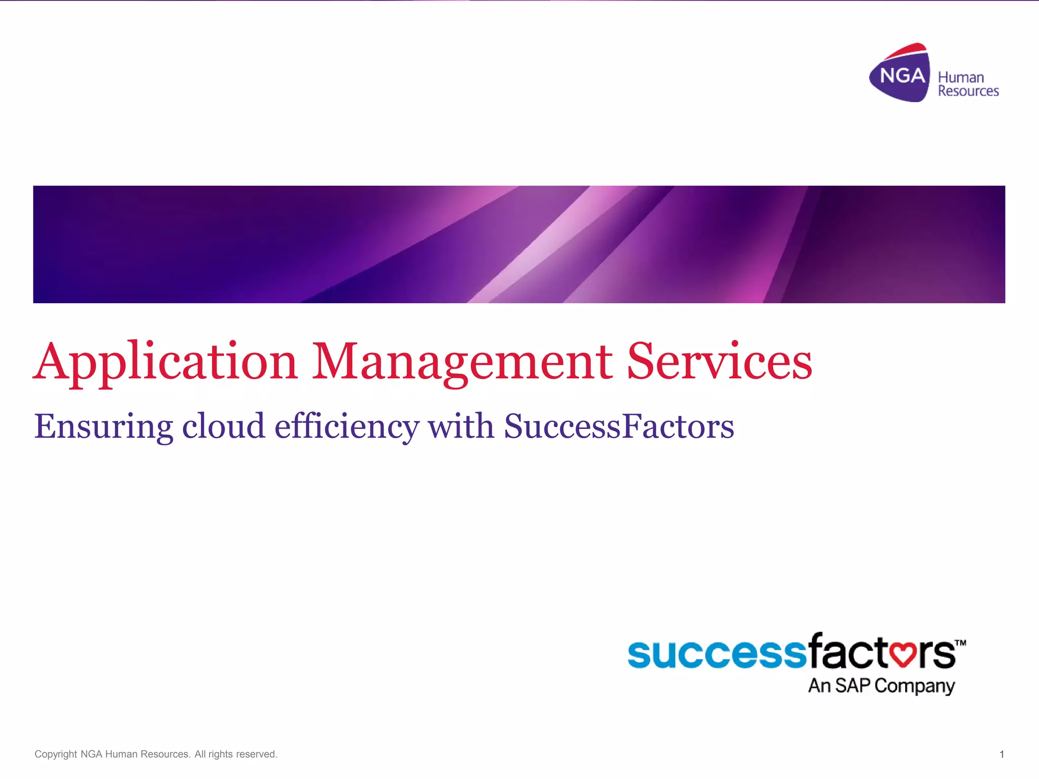 SuccessFactors Application Management Services | PDF