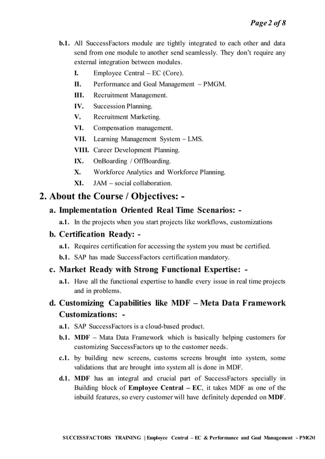 SuccessFactors EC & PMGM Notes.docx | Human Resources | Business