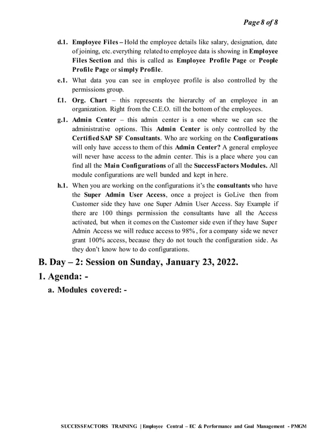 SuccessFactors EC & PMGM Notes.docx | Human Resources | Business