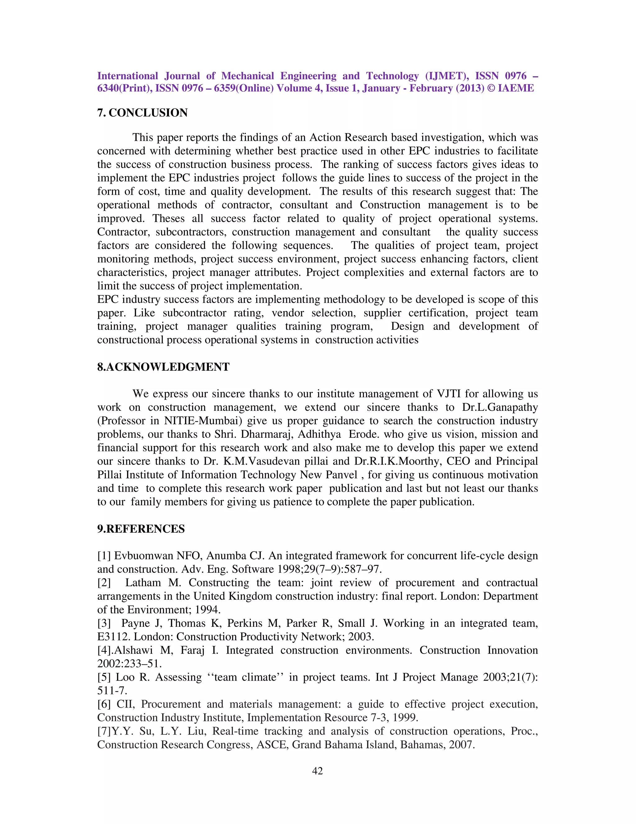 Success factors enhancing business performance of engineering ...