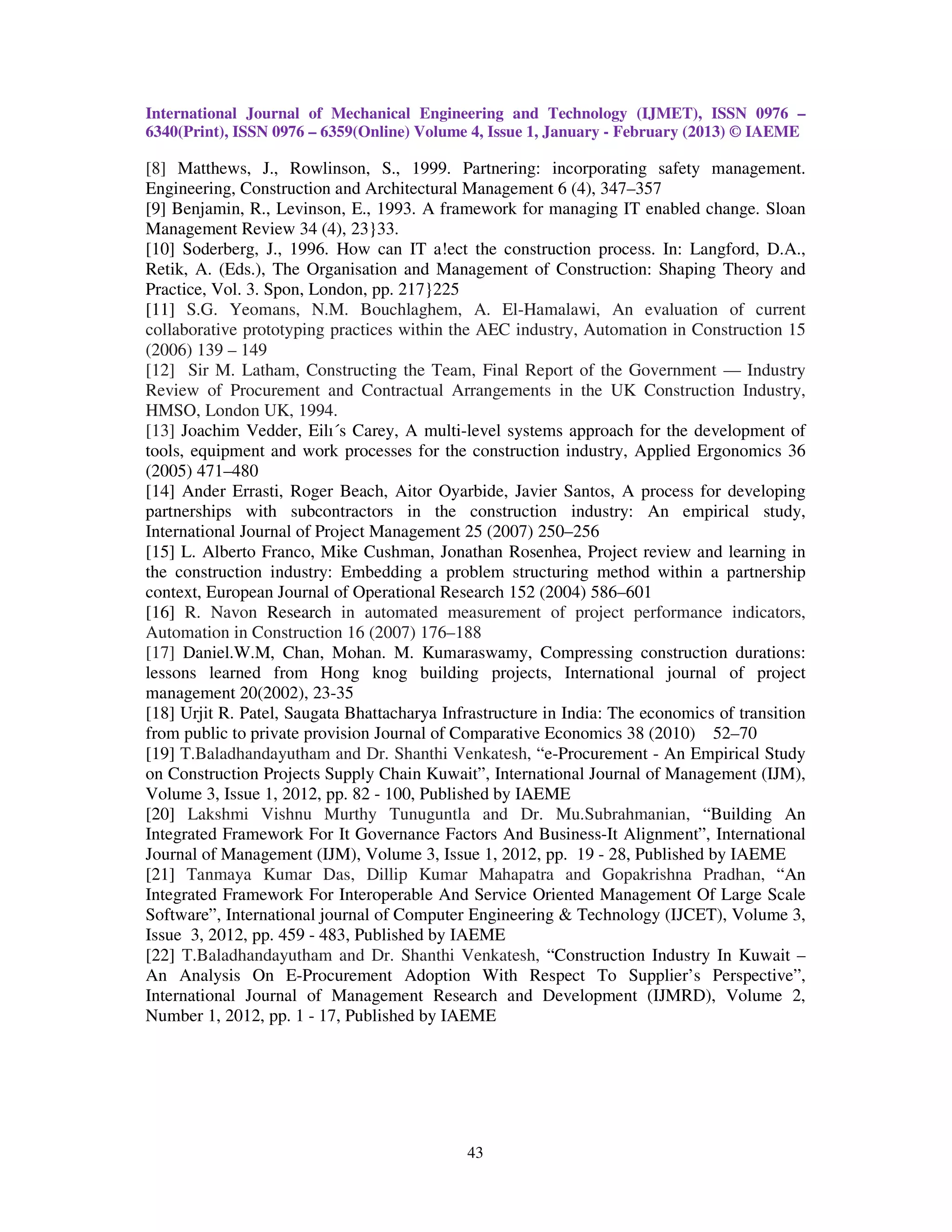 Success factors enhancing business performance of engineering ...