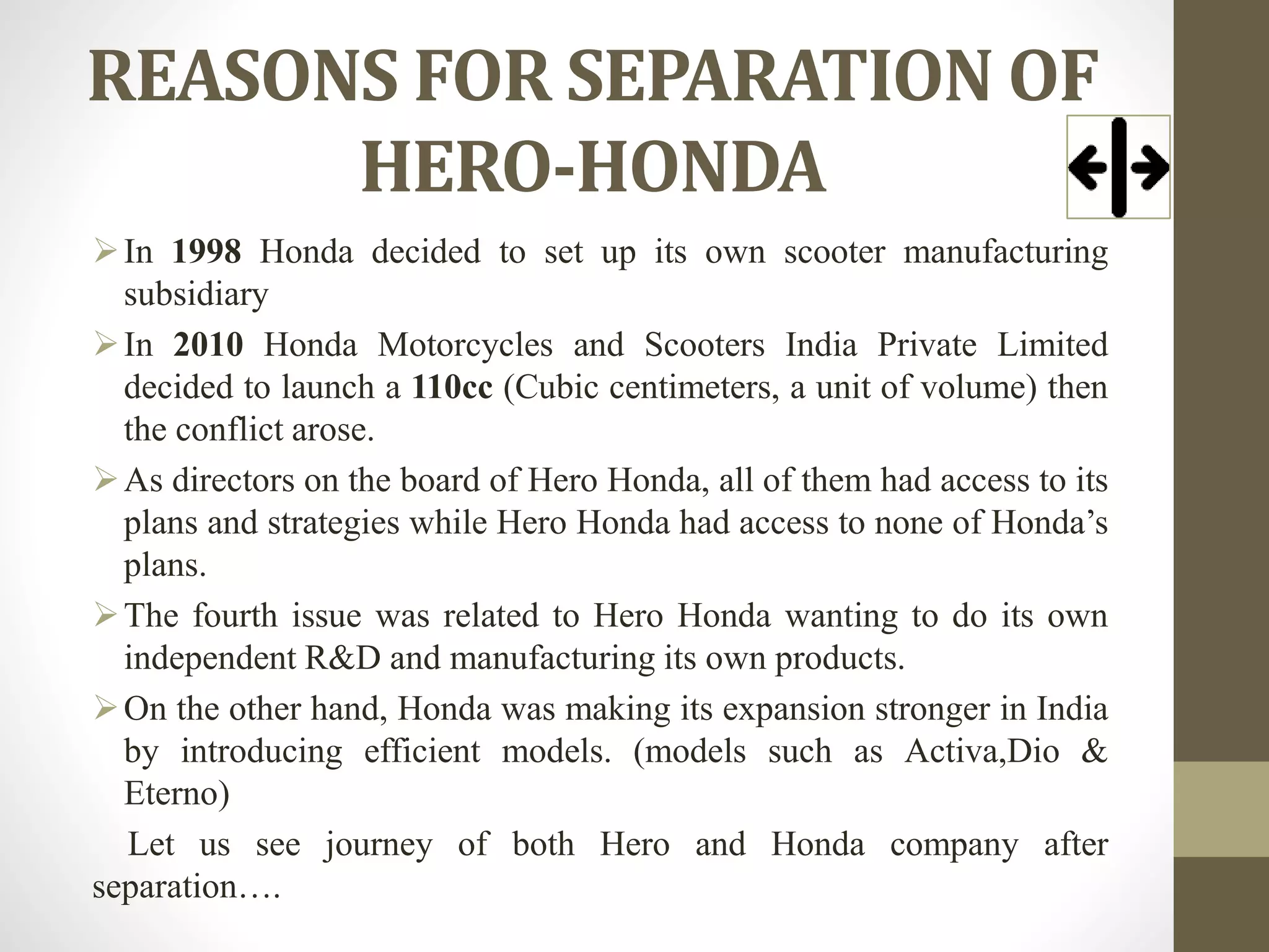 Hero & Honda ppt by Hrutik Jadhav | PPT