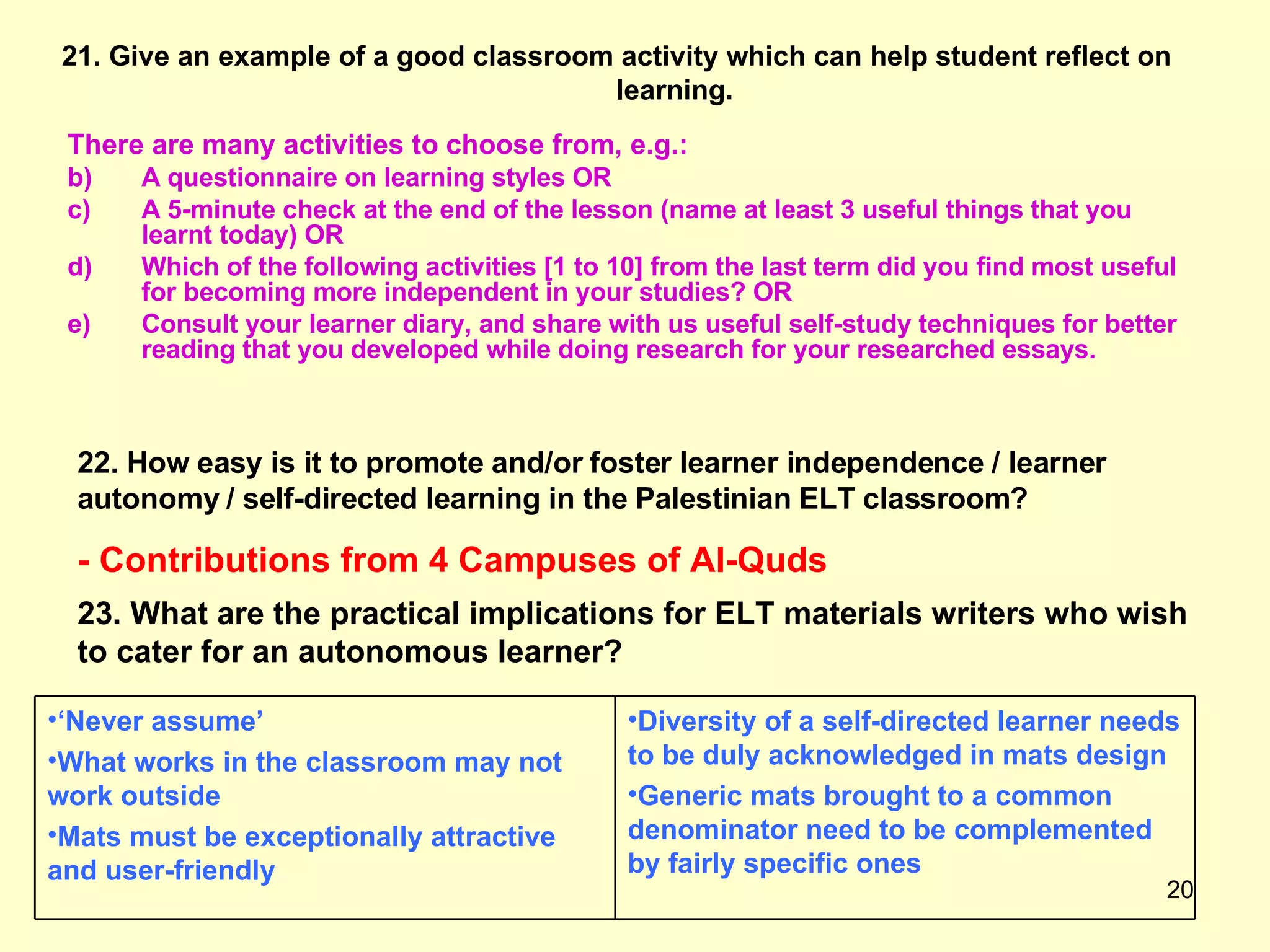 Successful Learner Autonomy and Learner Independence in Self-Directed ...