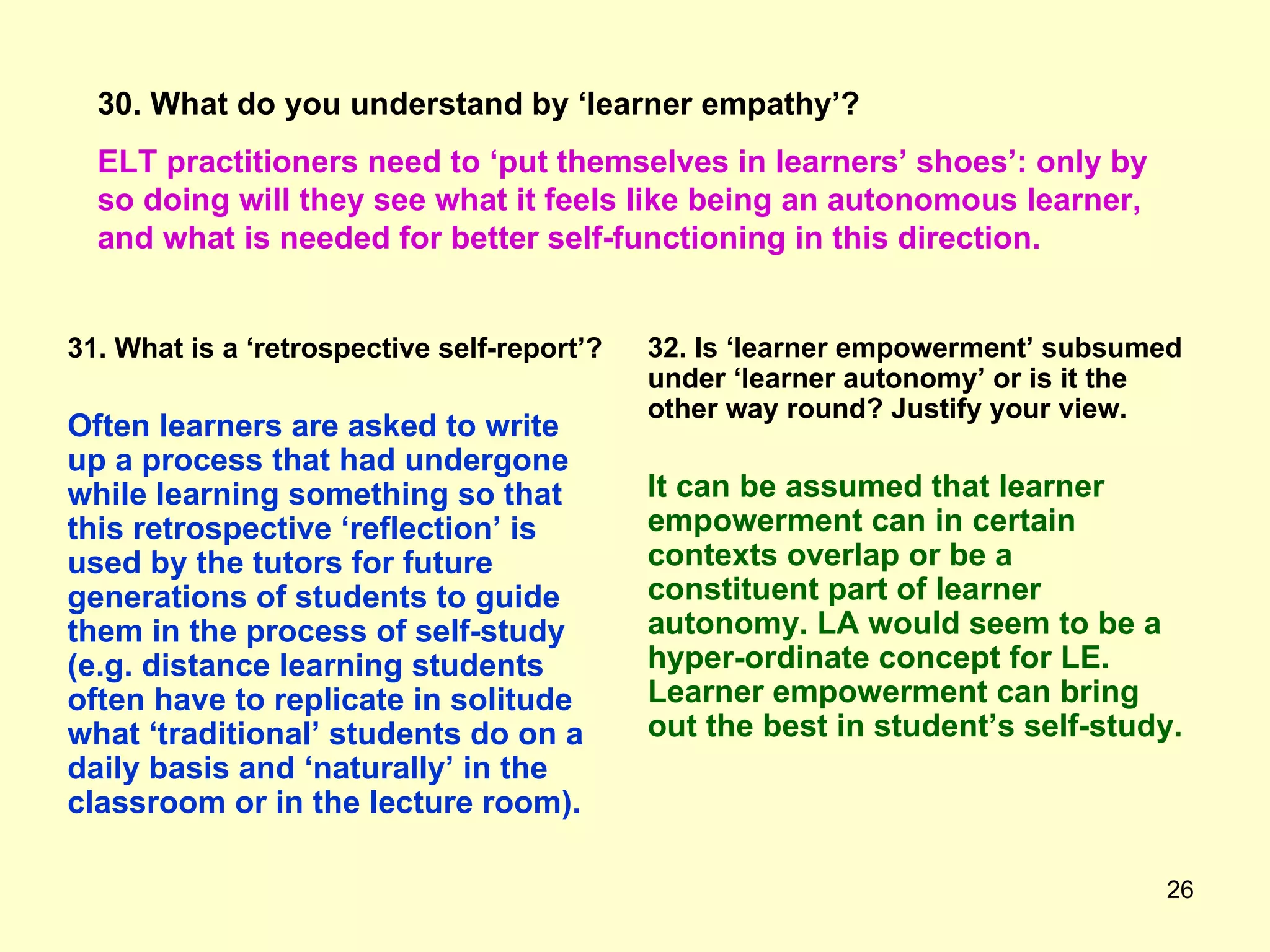 Successful Learner Autonomy and Learner Independence in Self-Directed ...