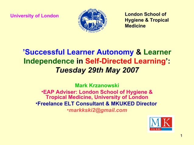 Successful Learner Autonomy and Learner Independence in Self-Directed Learning | PPT ...