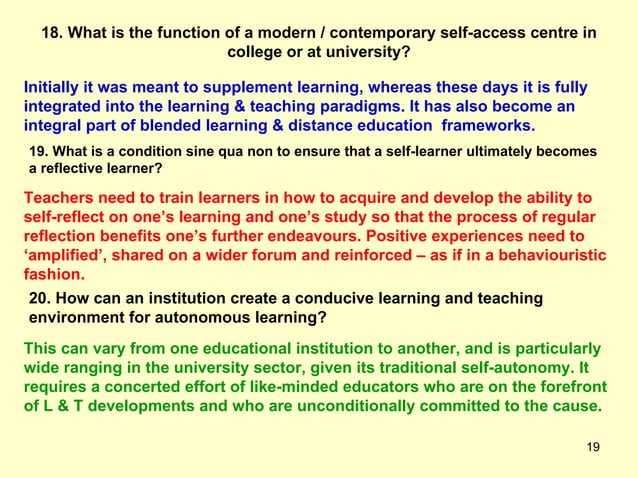 Successful Learner Autonomy and Learner Independence in Self-Directed ...