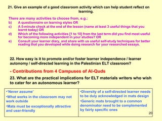 Successful Learner Autonomy and Learner Independence in Self-Directed ...