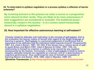 Successful Learner Autonomy and Learner Independence in Self-Directed Learning | PPT