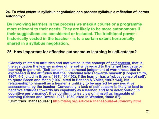 Successful Learner Autonomy and Learner Independence in Self-Directed ...