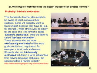 Successful Learner Autonomy and Learner Independence in Self-Directed ...