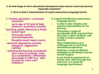 Successful Learner Autonomy and Learner Independence in Self-Directed ...
