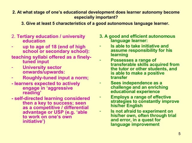 Successful Learner Autonomy and Learner Independence in Self-Directed ...