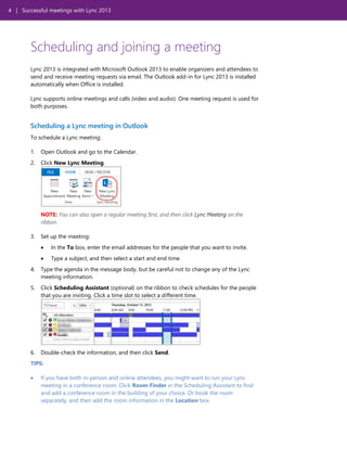 Successful Meetings with Lync 2013 - Template for Training - Atidan | PDF