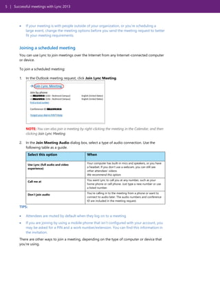 Successful Meetings with Lync 2013 - Template for Training - Atidan | PDF