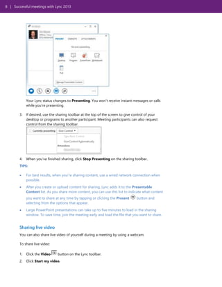Successful Meetings with Lync 2013 - Template for Training - Atidan | PDF