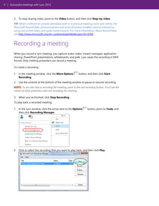 Successful Meetings with Lync 2013 - Template for Training - Atidan | PDF