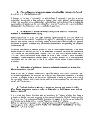 Successful business in Vietnam - What you must know and do : | PDF