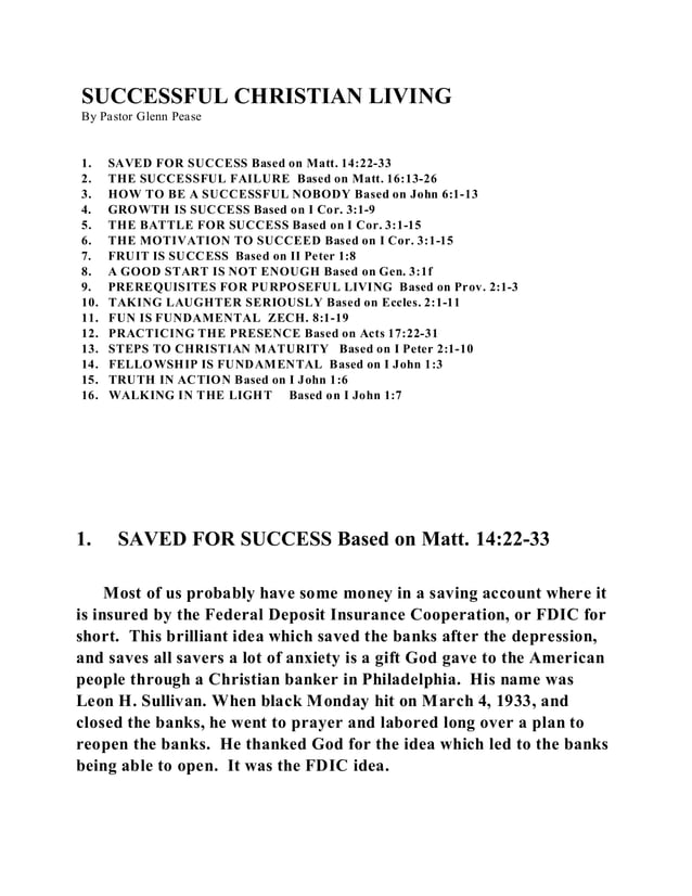 Successful christian living | PDF