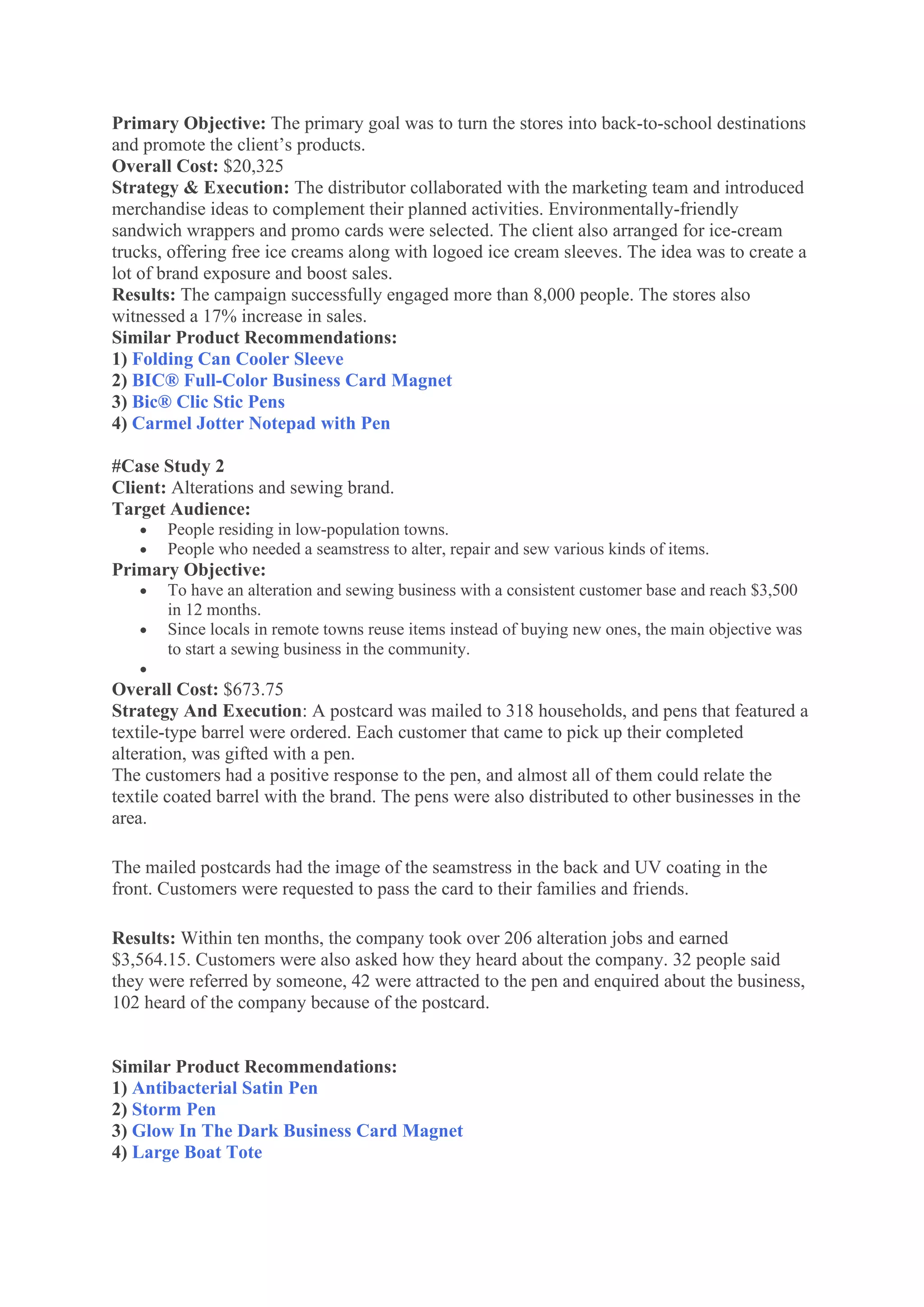 Successful client promotion case studies using promo products to grow a ...