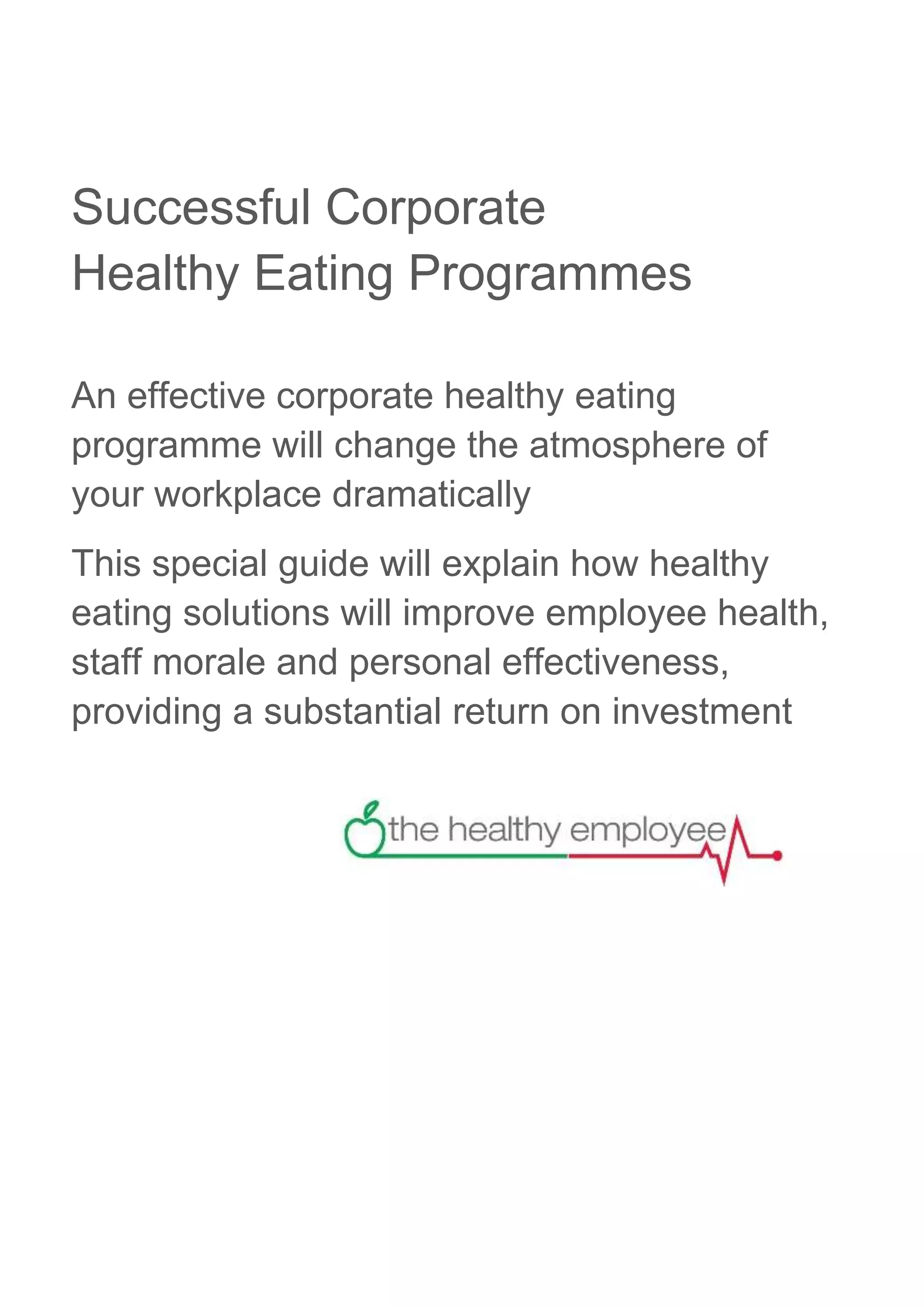Successful corporate healthy eating programmes guide | PDF
