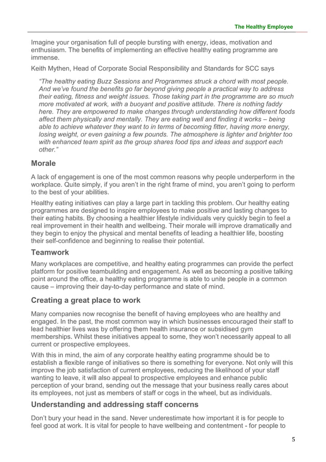 Successful corporate healthy eating programmes guide | PDF
