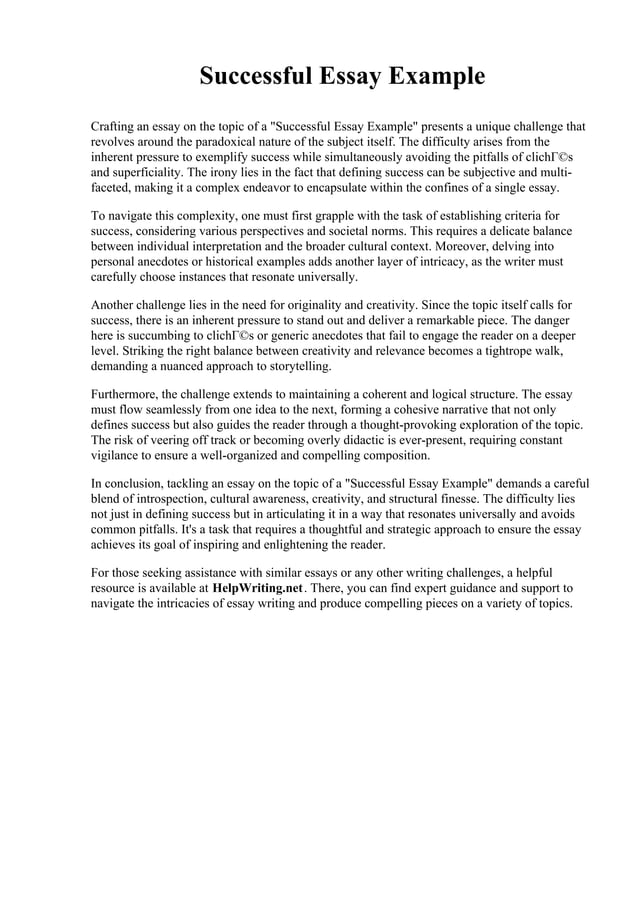 Successful Essay Example | PDF
