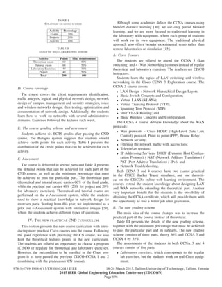 Successful integration of practical cisco ccna in the computer networks design course | PDF