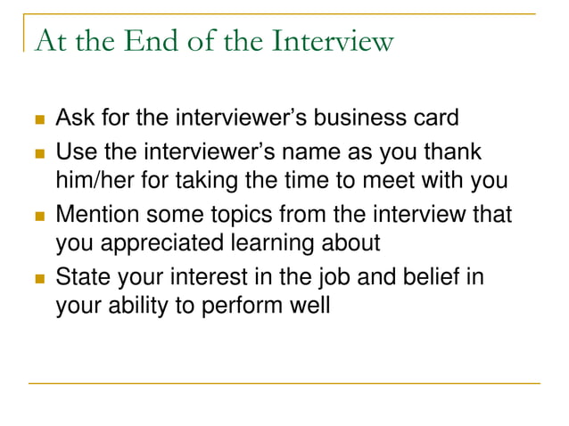 Successful interviewing | PPT