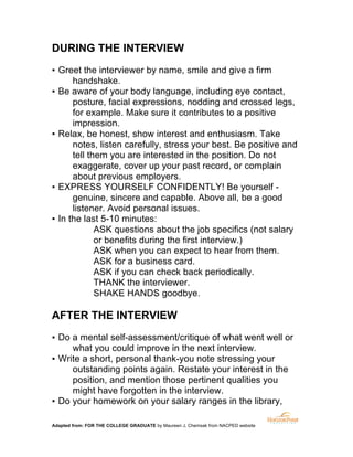 Successful job interviewing techniques | PDF