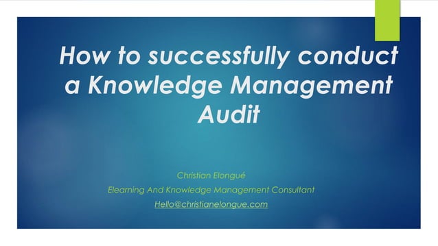 How to successfully conduct a Knowledge Management Audit | PDF | Human ...