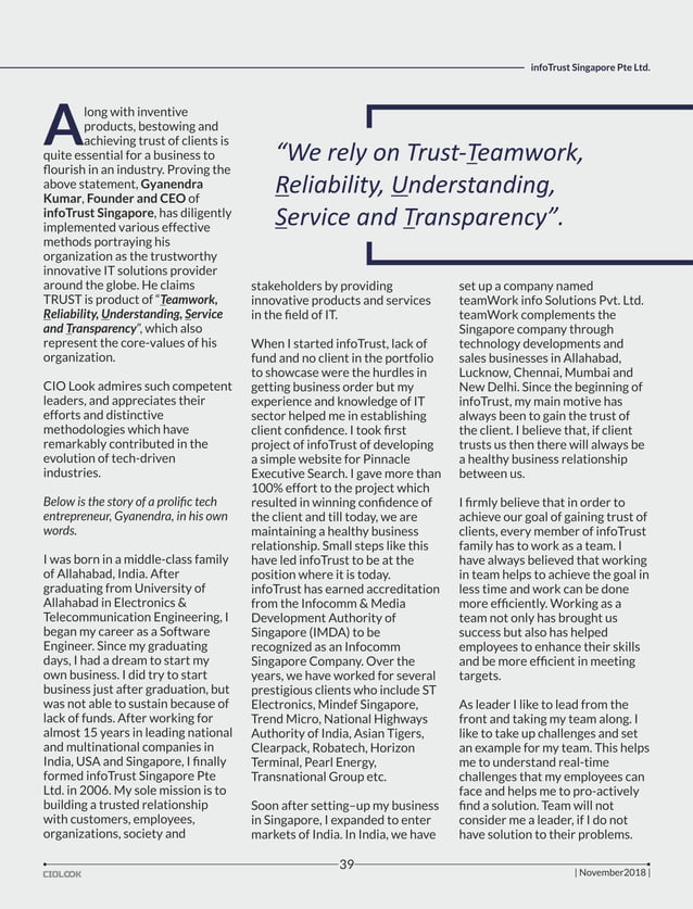 Successful leaders in tech 2018 | CIO Look Magazine | PDF