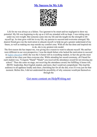 Successful Life Essay | PDF