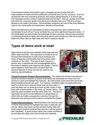 Successfully Executing Demo Programs In Retail | PDF