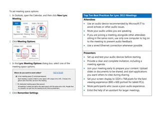 Successful Lync Meetings from Microsoft and Atidan | PPT