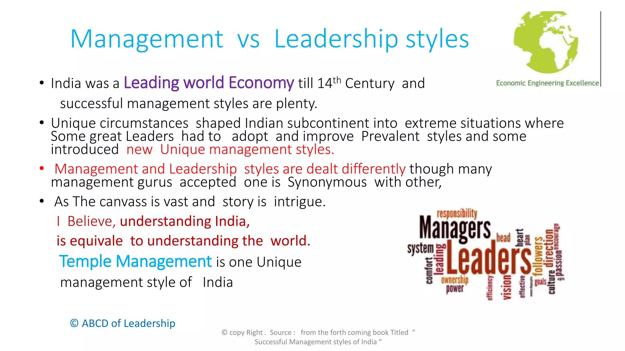 Successful management styles of india temple mnagment style | PPTX