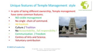 Successful management styles of india temple mnagment style | PPTX