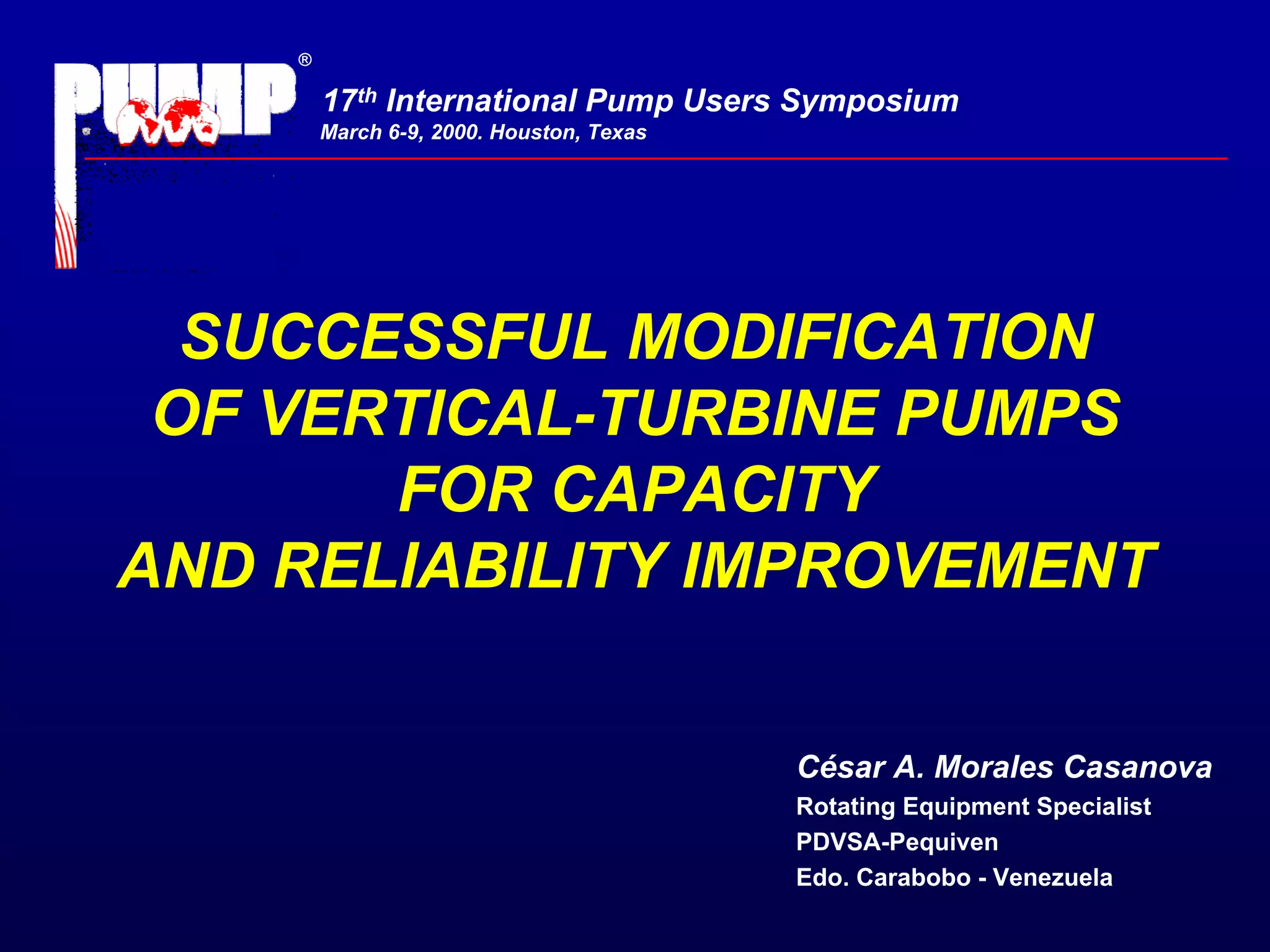 Successful Modification of Vertical-Turbine Pumps for Capacity and ...
