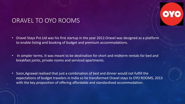 SUCCESS STORY OF OYO THE LARGEST HOTEL CHAIN OF INDIA | PPTX ...