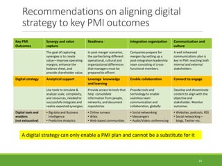 Successful Post Merger Integration (PMI) using Digital Solutions | PPT