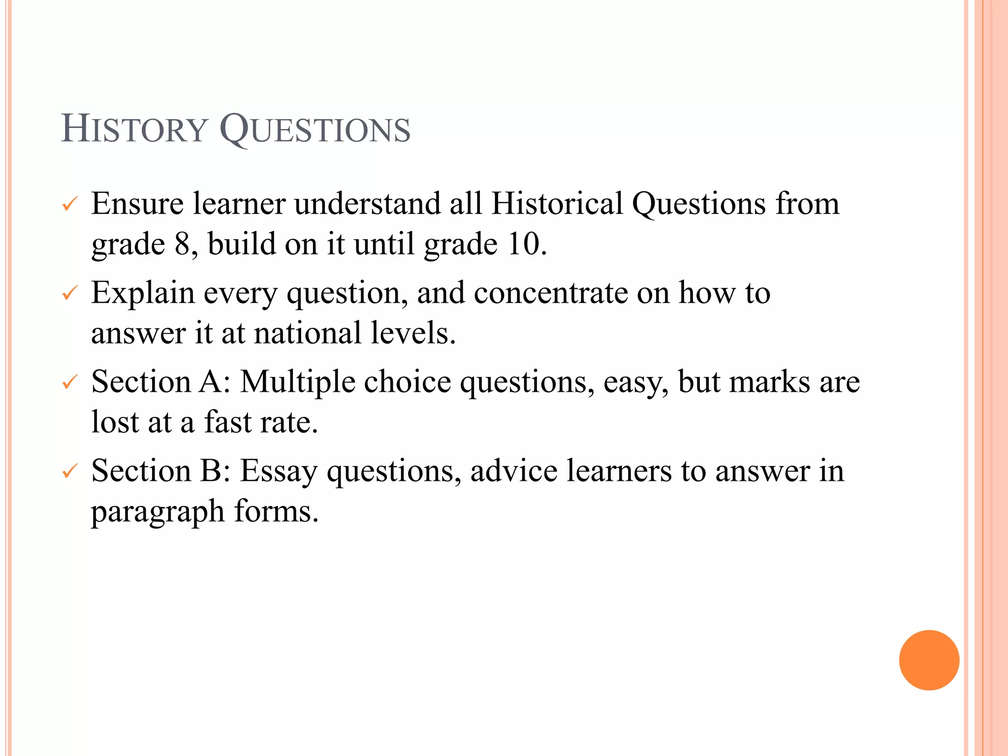 Successful practices in teaching history grade 8-9 | PPTX