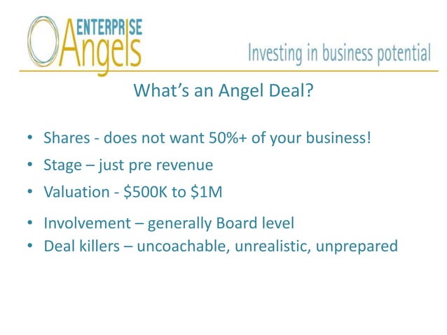 Angel Investment - Enterprise Angels. | PPTX